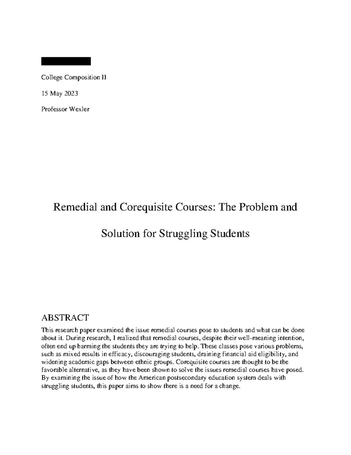 College Composition II Unit 7 Assignment - Isabella Gonzalez College ...