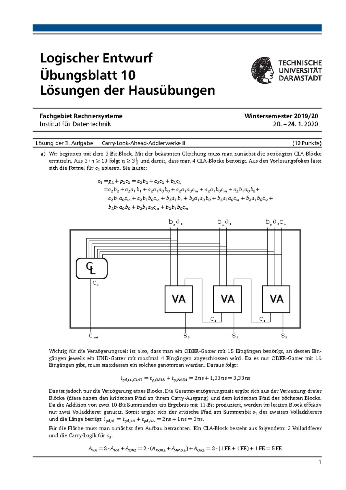 Hausloesung 10 - Logischer Entwurf - Logischer Entwurf Übungsblatt 10 ...