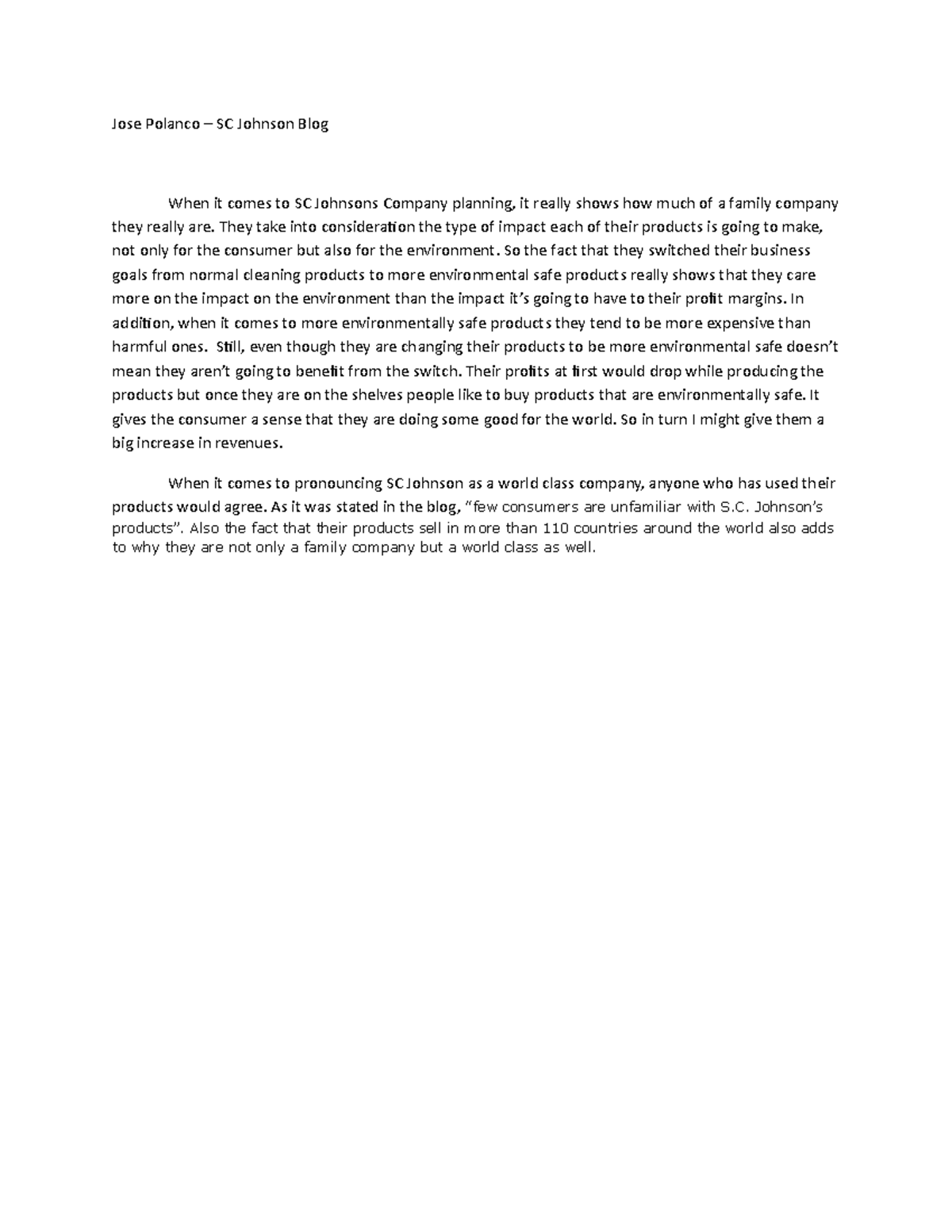 SC Johnson case blog - Case Study - Jose Polanco – SC Johnson Blog When ...