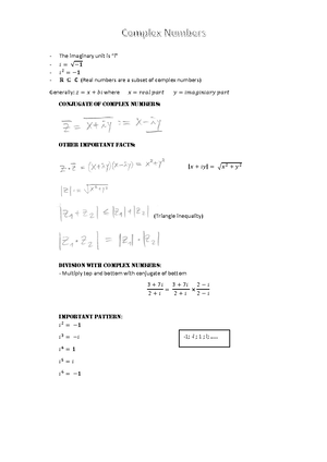 Eng Maths 145 2020 - Study notes of 1st year Engineering Mathematics ...