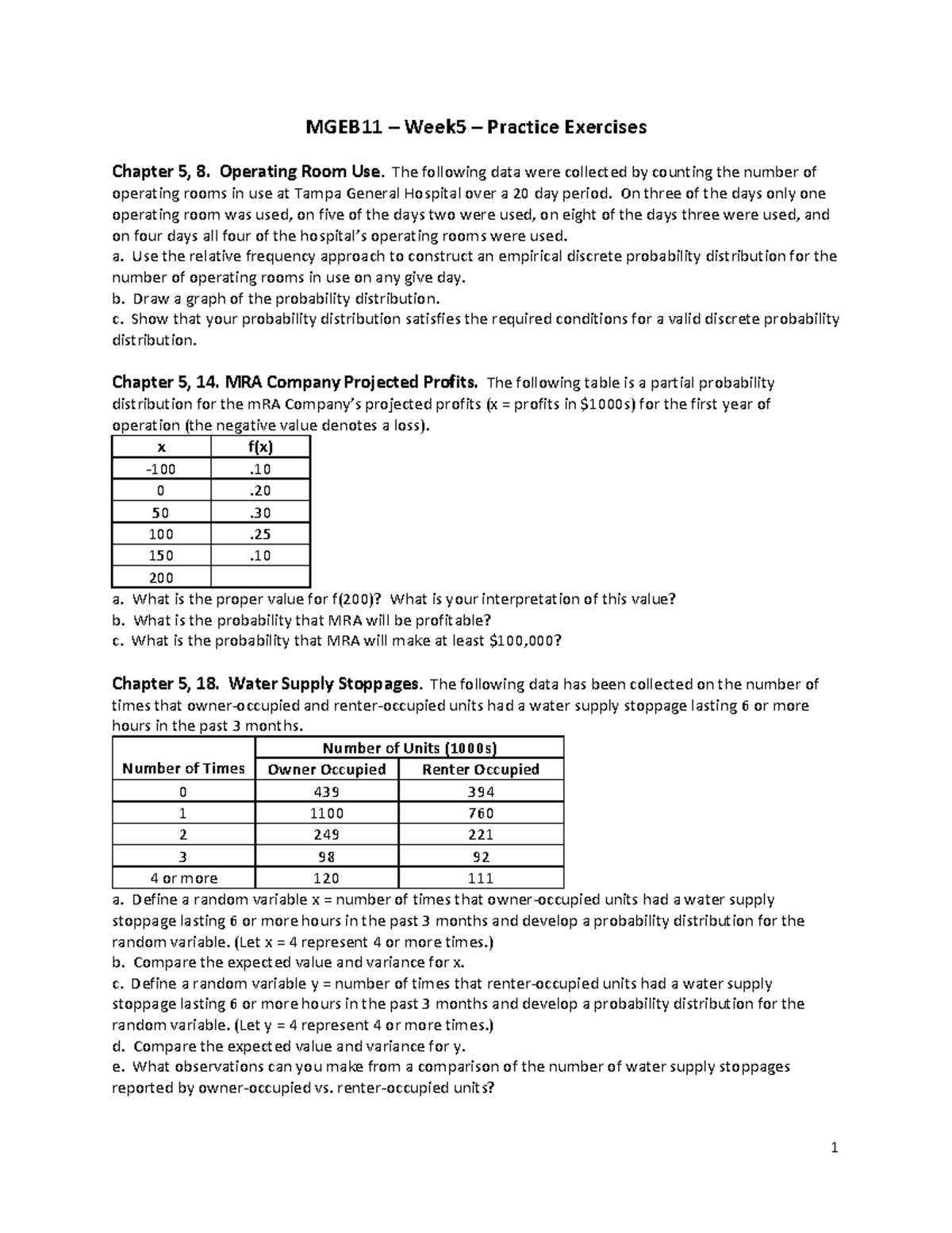 MGEB11 Week5 Practice Exercises - 1 MGEB11 – Week5 – Practice Exercises Chapter 5, 8. Operating ...