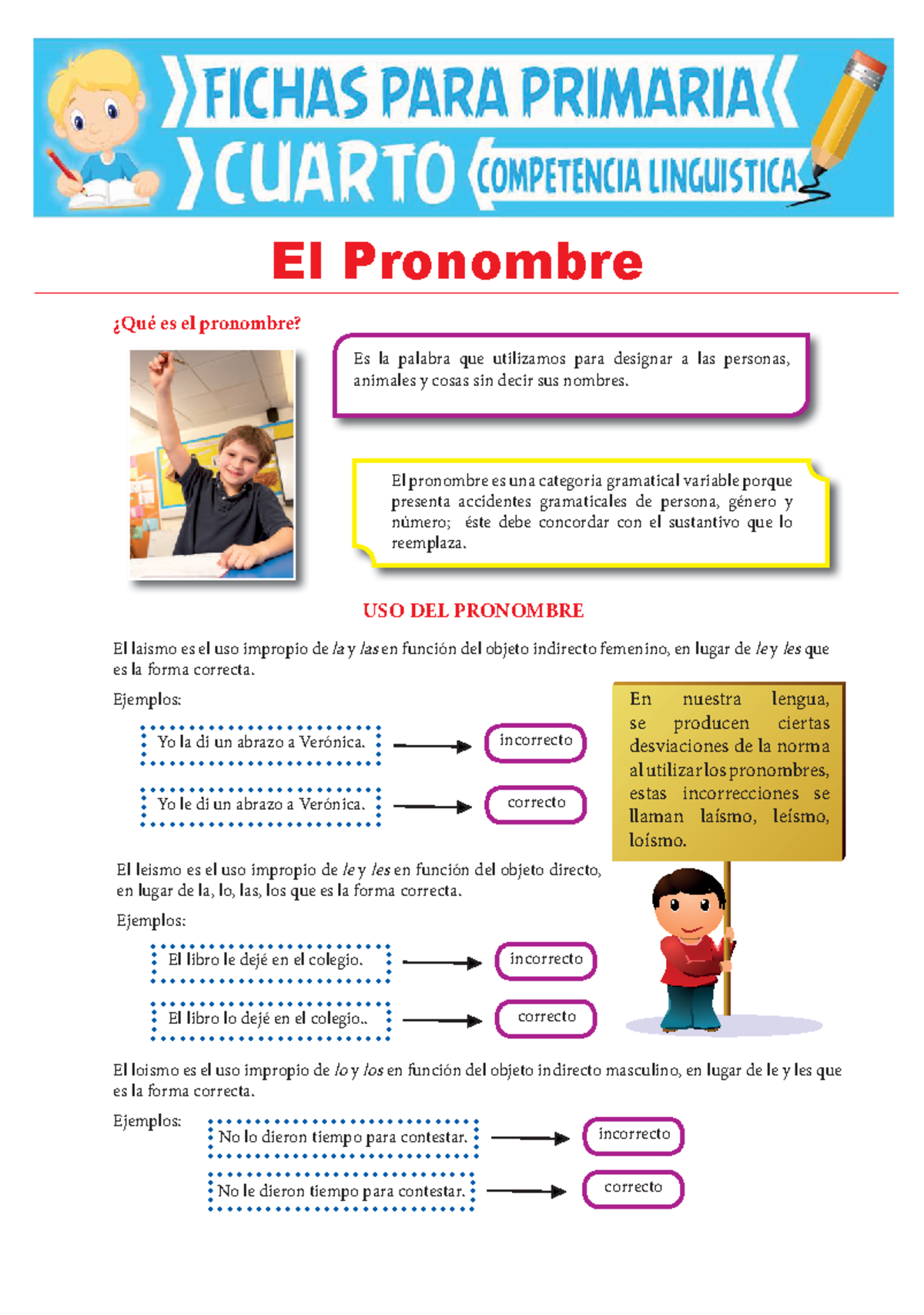 El-Pronombre merged - FEFEFEFE - ¿Qué es el pronombre? Es la palabra ...