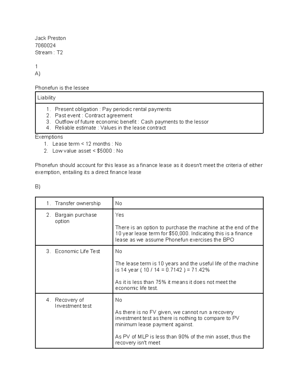 ACCT211 Assignment 3 - Jack Preston 7060024 Stream : T 1 A) Phonefun is ... ACCT211 Assignment 3 - Jack Preston 7060024 Stream : T 1 A) Phonefun is ...