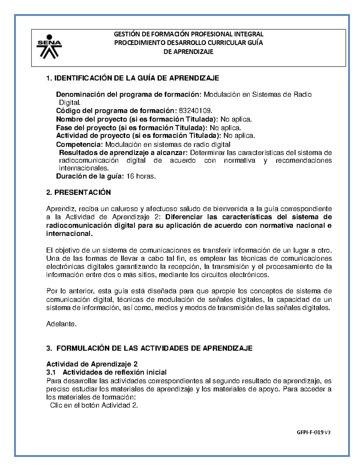 Raapp - actividads desarrollo - GESTI”N DE FORMACI”N PROFESIONAL INTEGRAL PROCEDIMIENTO ...