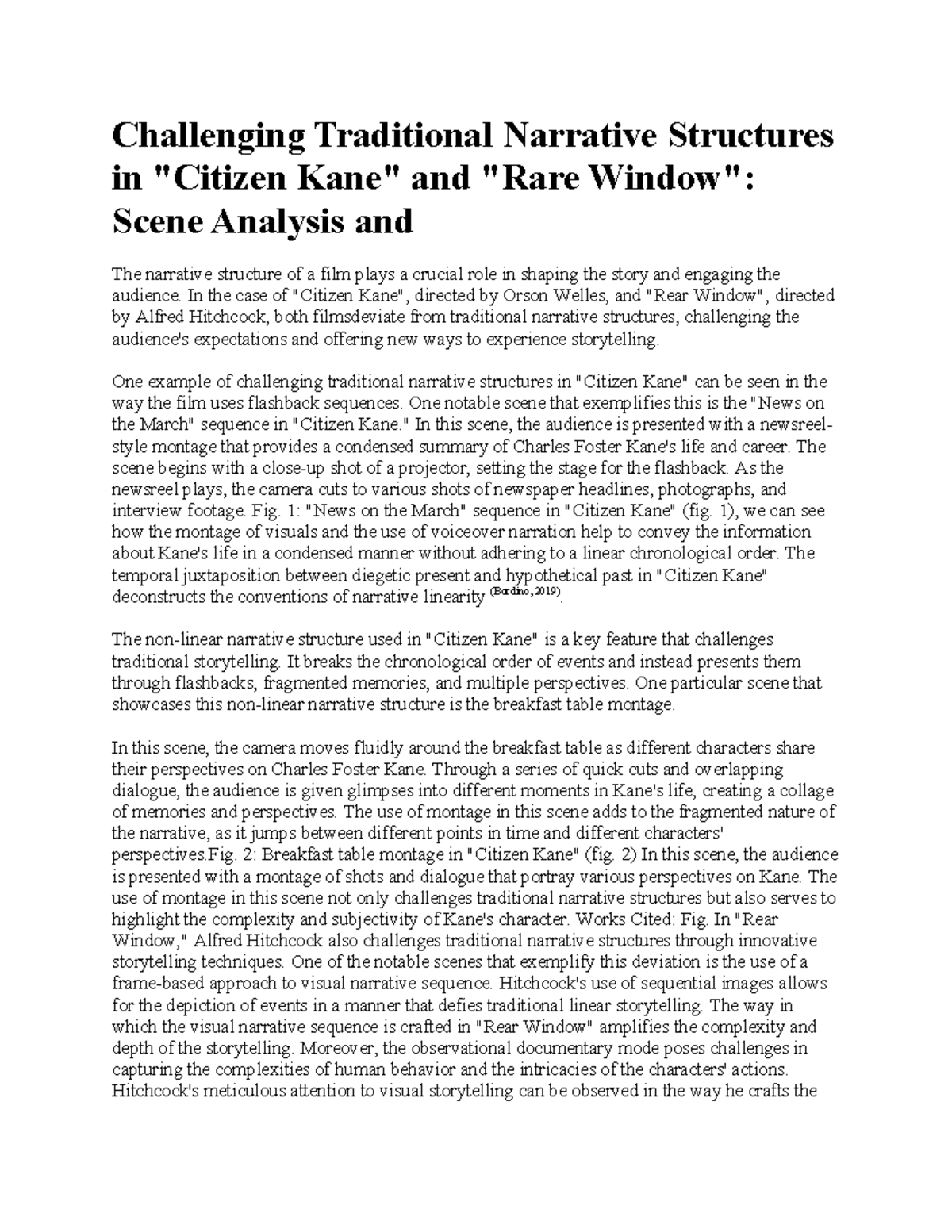 Challenging Traditional Narrative Structures - In the case of "Citizen ...