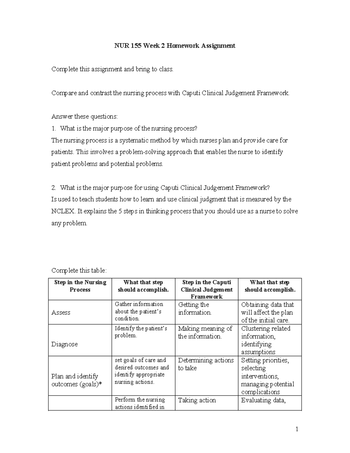 NUR 155 Week 2-Pre-Class Assignment-student - Copy - NUR 155 Week 2 ...