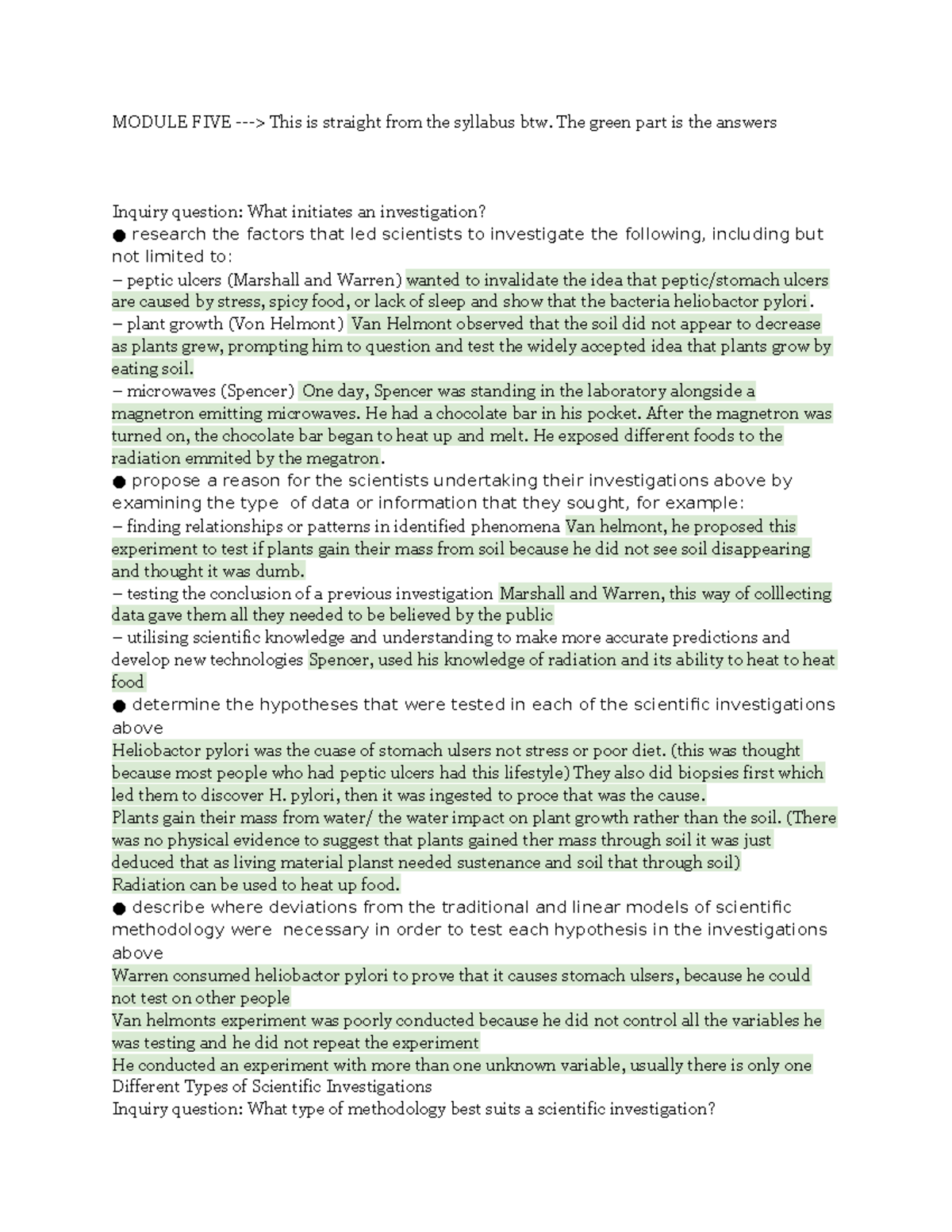 Is study notes mod 5 - MODULE FIVE -> This is straight from the ...