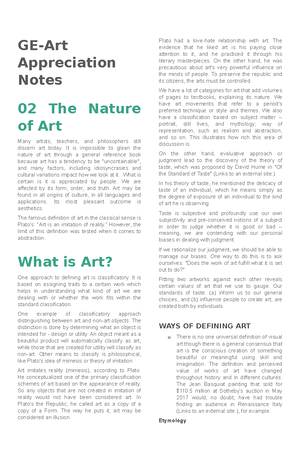ART History 11 - Focuses on: - What Art is - What Art Appreciation is ...