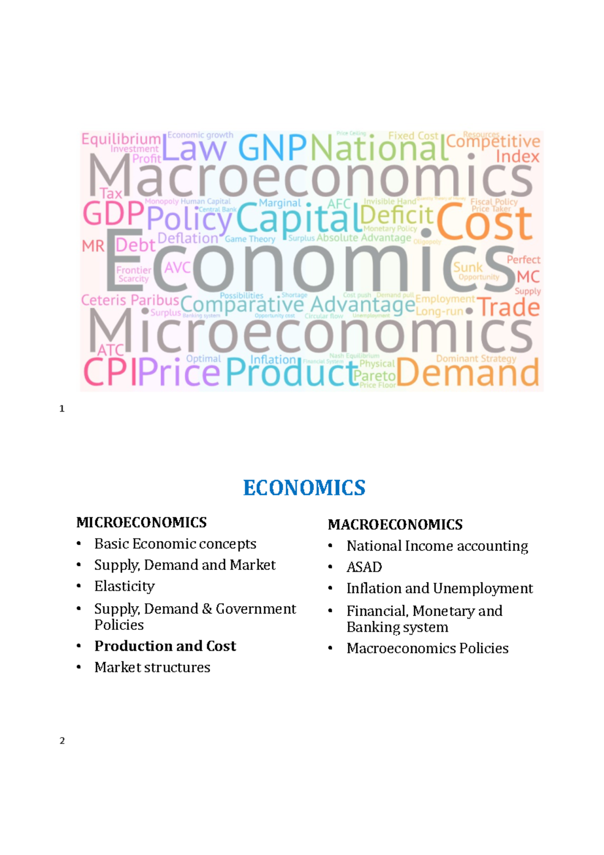 ECON03-Production and Cost - 1 ECONOMICS MICROECONOMICS Basic Economic ...
