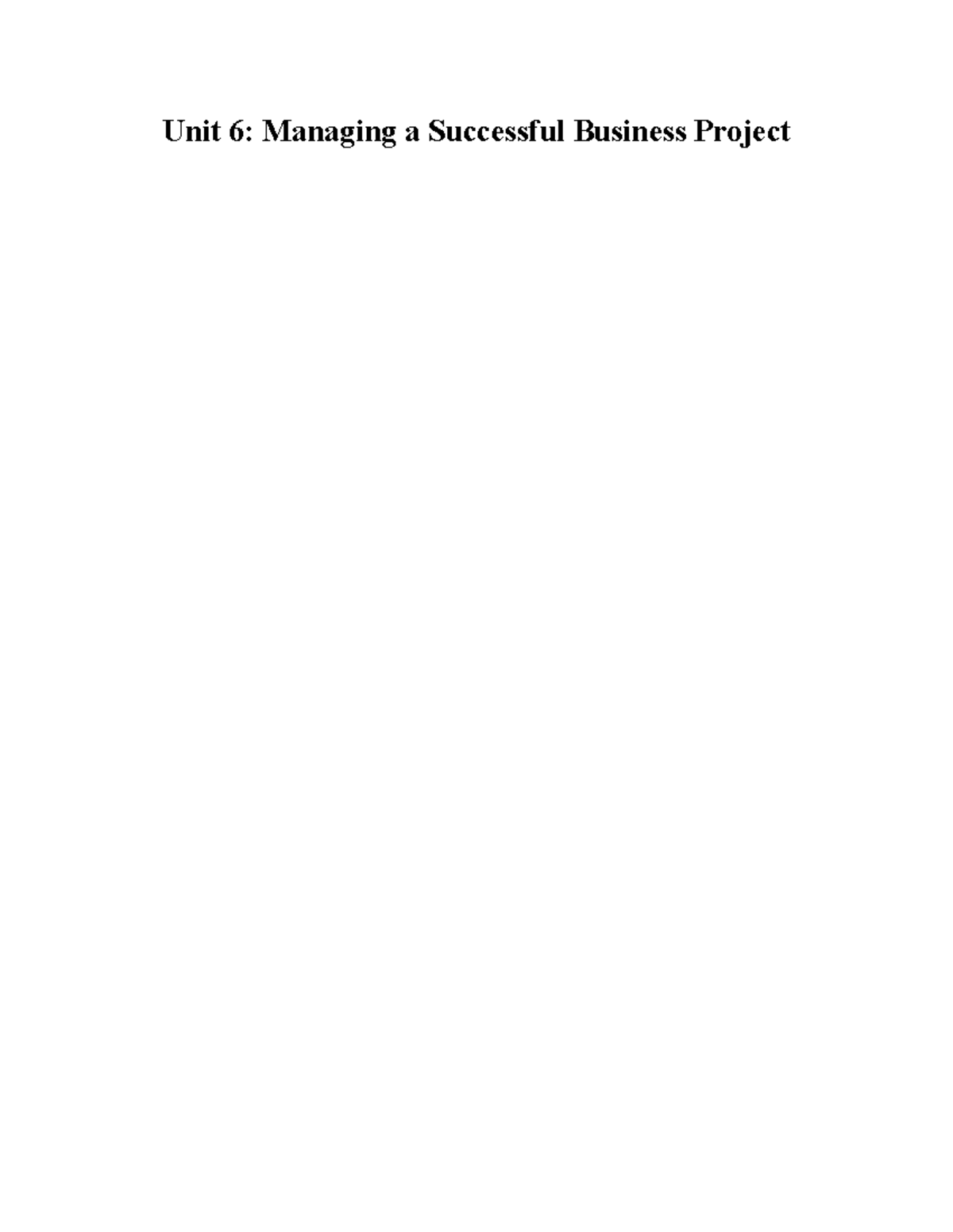 SIRM Arturs Tomsevics Unit 6 MSBP - Unit 6: Managing a Successful ...