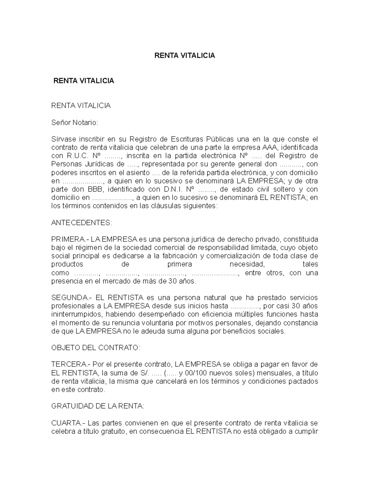 Renta Vitalicia - Solo modelos que pueden ayudar a hacer tus tareas ...