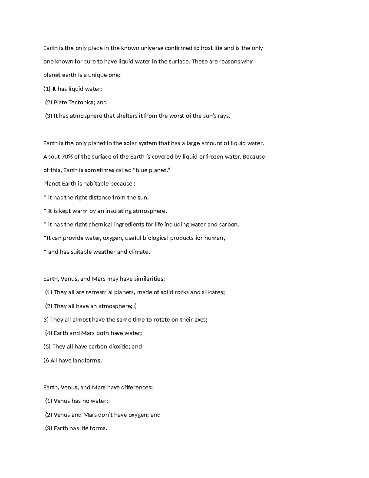 Lesson 1 - Earth and Life Science 1 - Earth is the only place in the ...