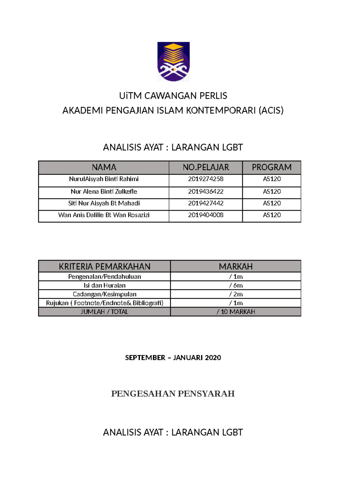Ctu assignment - uehejsz - UiTM CAWANGAN PERLIS AKADEMI PENGAJIAN ISLAM ...