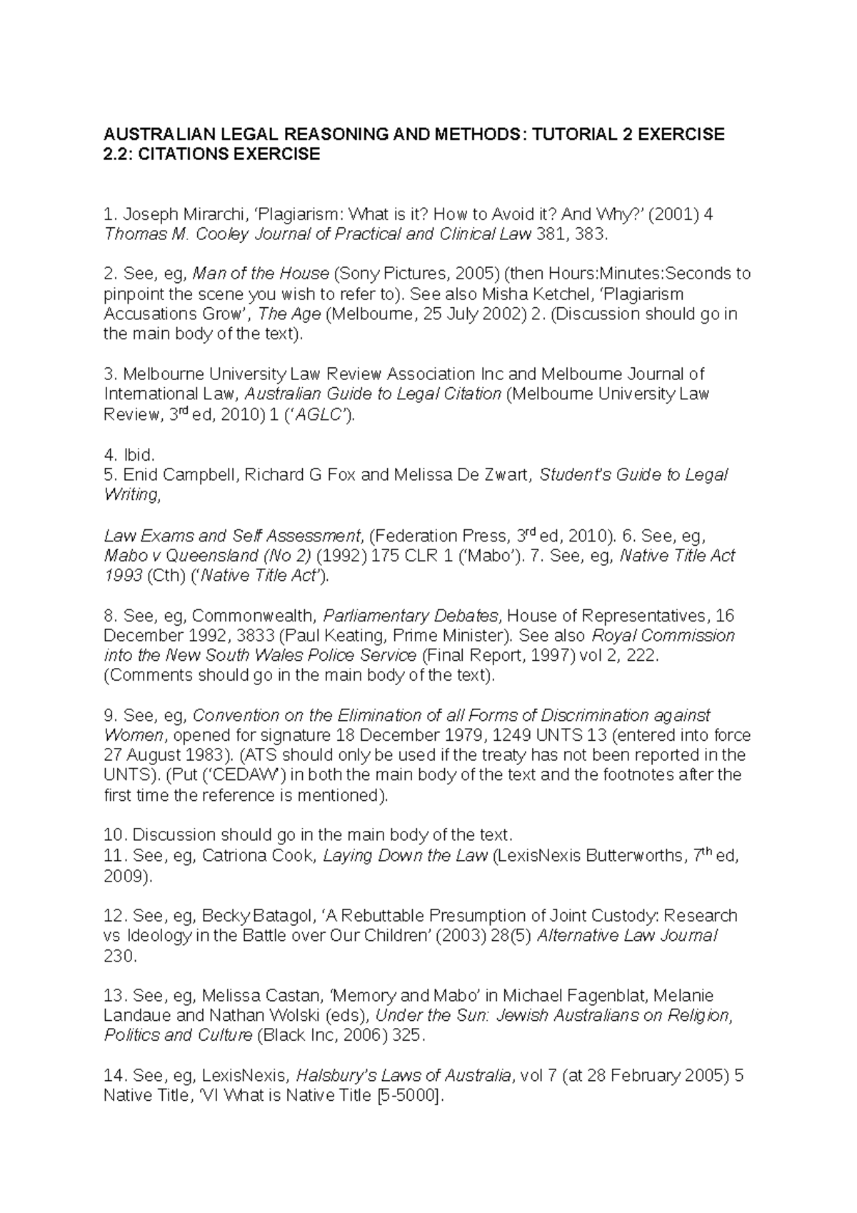 Australian Legal Reasoning AND Methods - AUSTRALIAN LEGAL REASONING AND ...