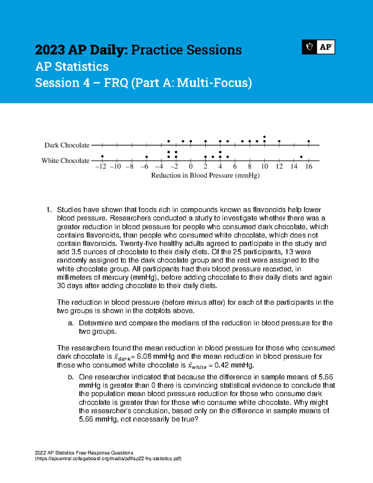Session 4 Statistics 2023 AP Daily Practice Sessions - 2022 AP ...