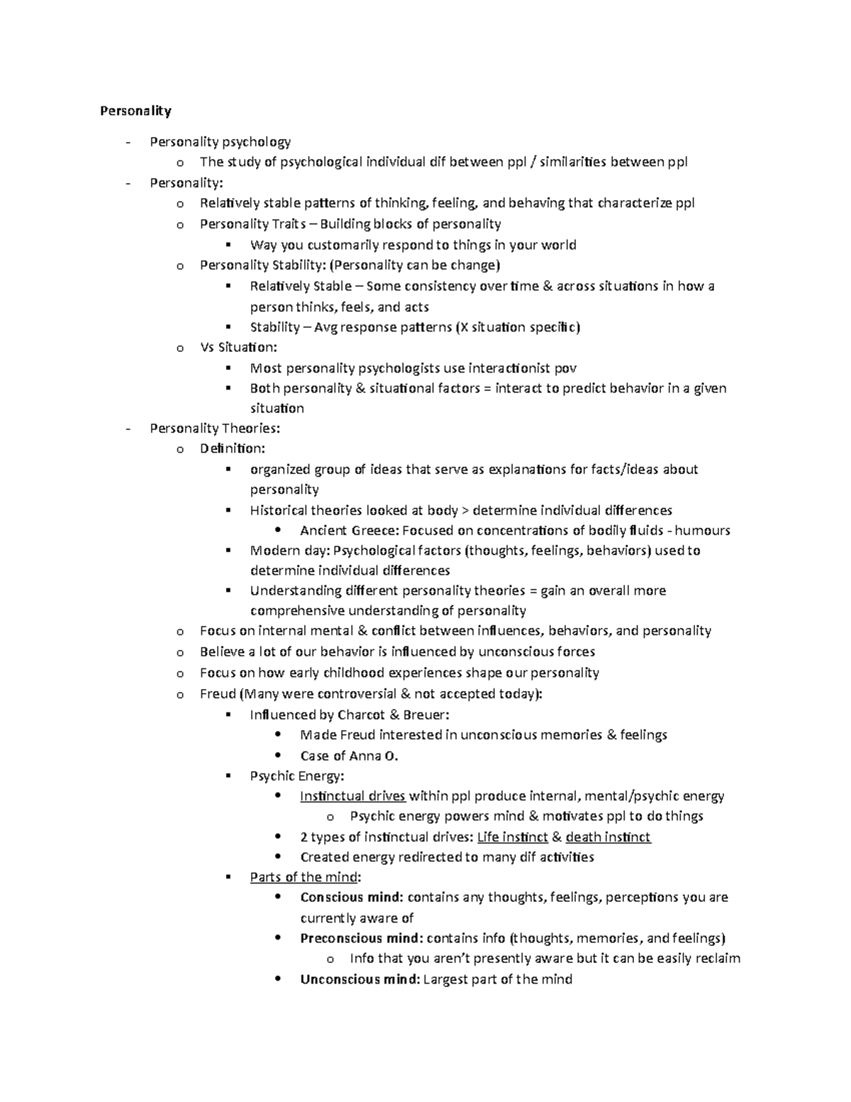 Psychology - Module 7 Personality - Personality Personality psychology ...
