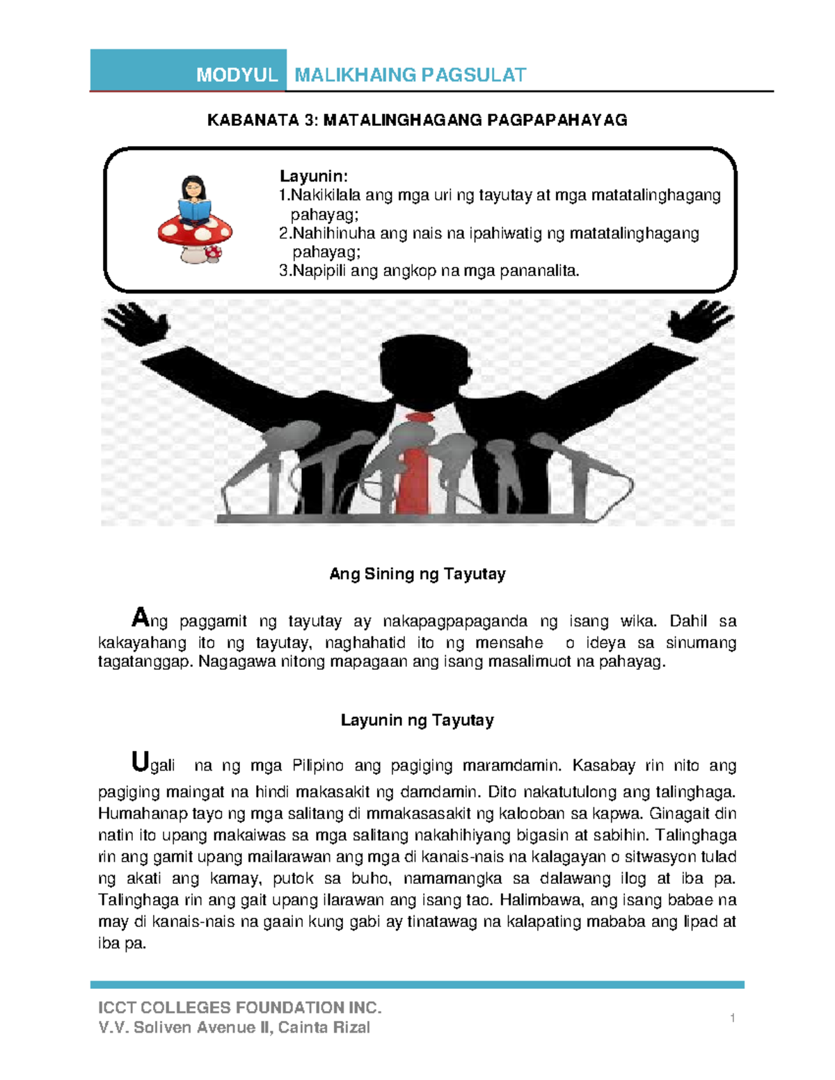 Kabanata-3 - Matalinghagang- Pagpapahayag - KABANATA 3: MATALINGHAGANG ...
