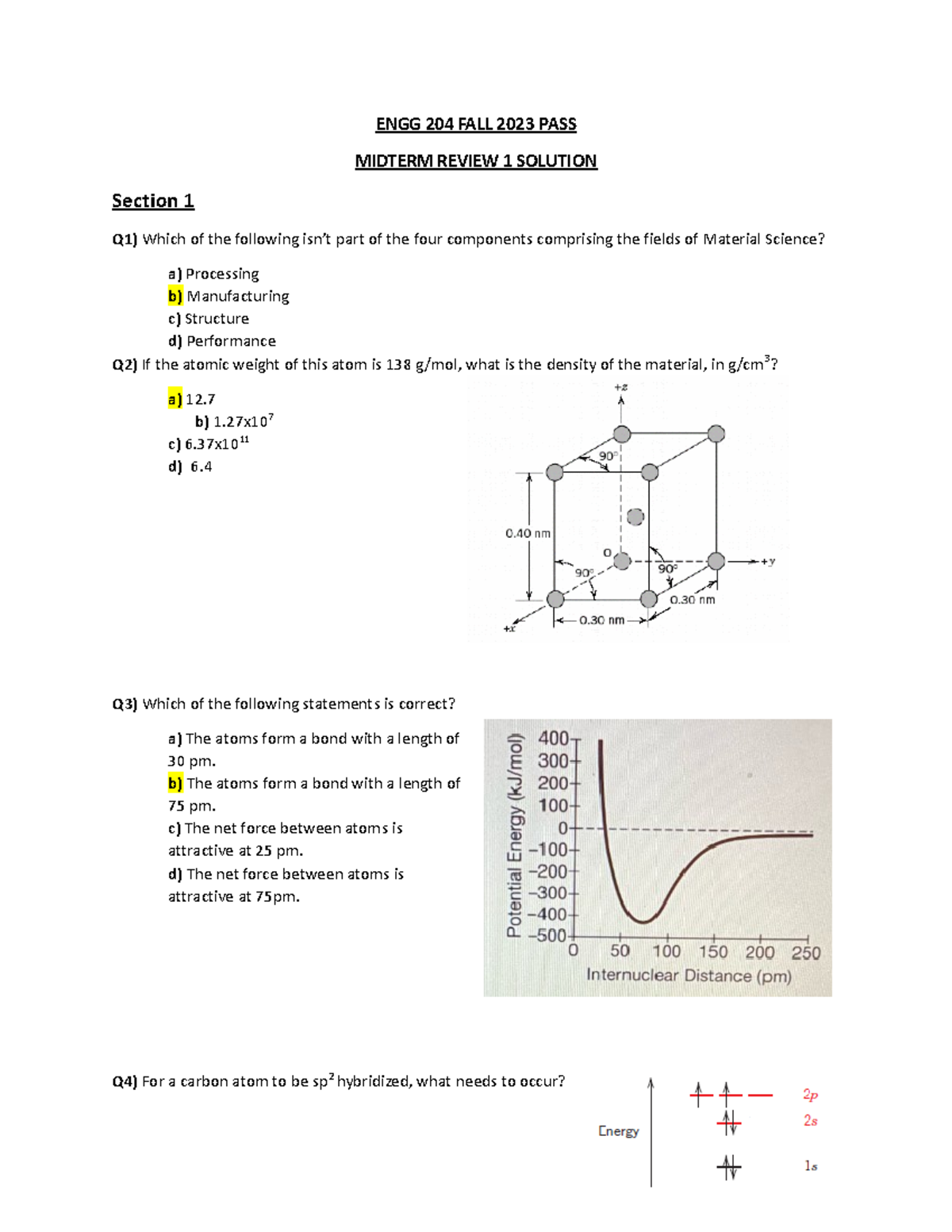 ENGG 204 Midterm 1 Review solution - ENGG 204 FALL 2023 PASS MIDTERM ...