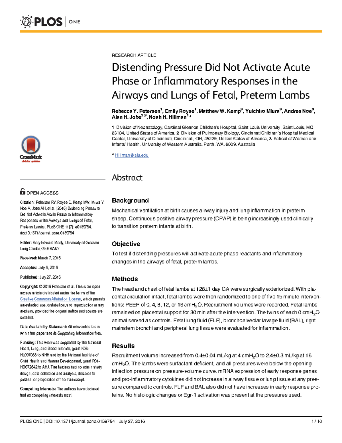 Articulo 3 - Distending Pressure Did Not Activate Acute Phase or ...