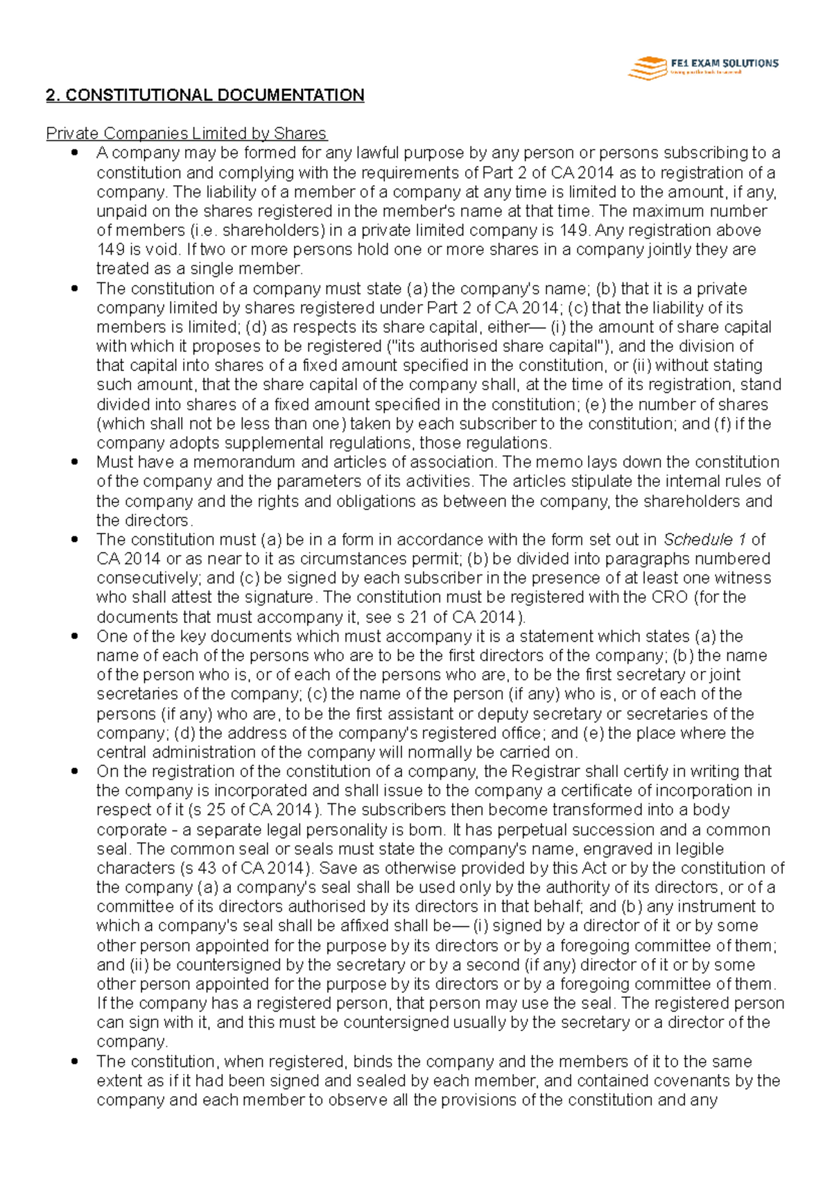 2 Constitutional Documents - 2. CONSTITUTIONAL DOCUMENTATION Private ...