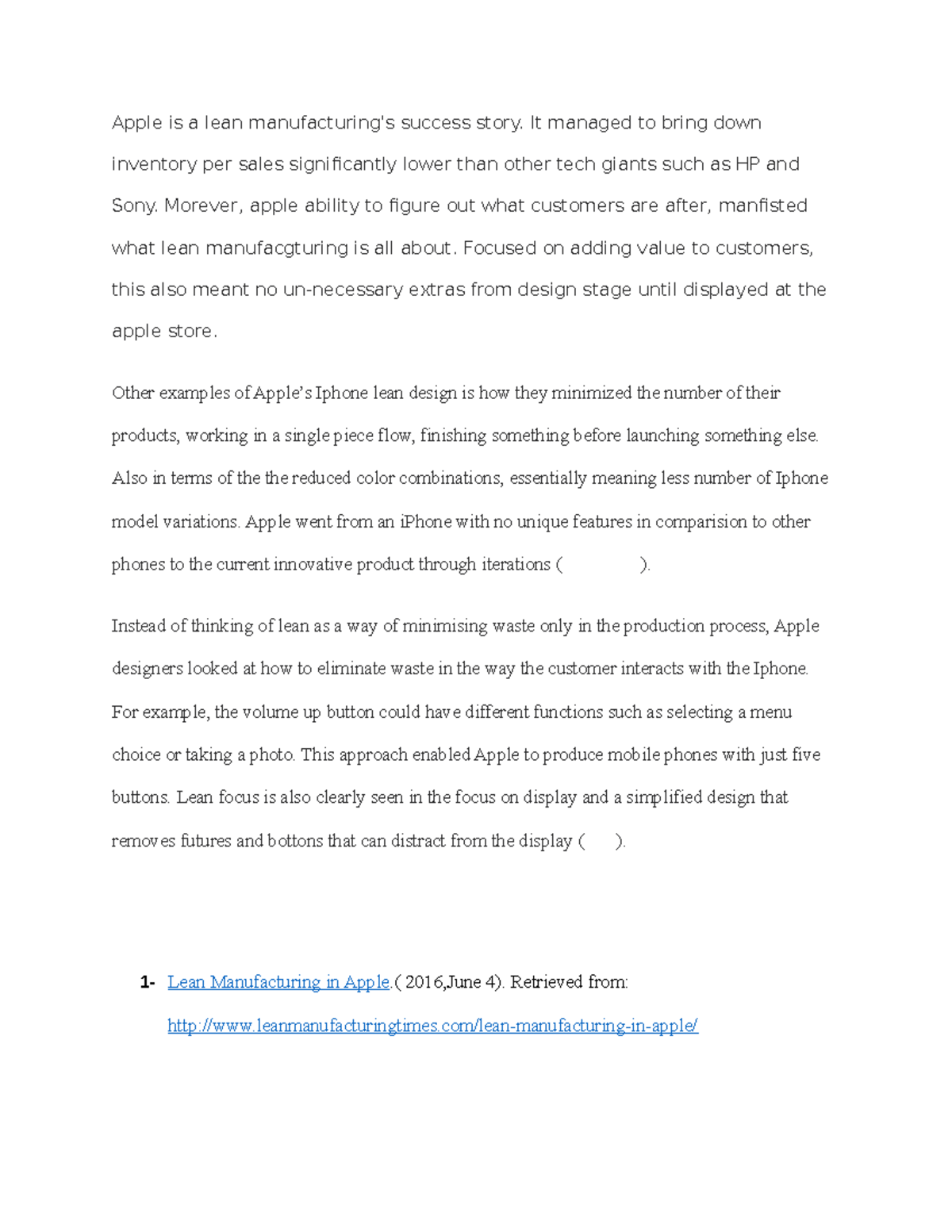 Apple is a lean manufacturing - It managed to bring down inventory per ...