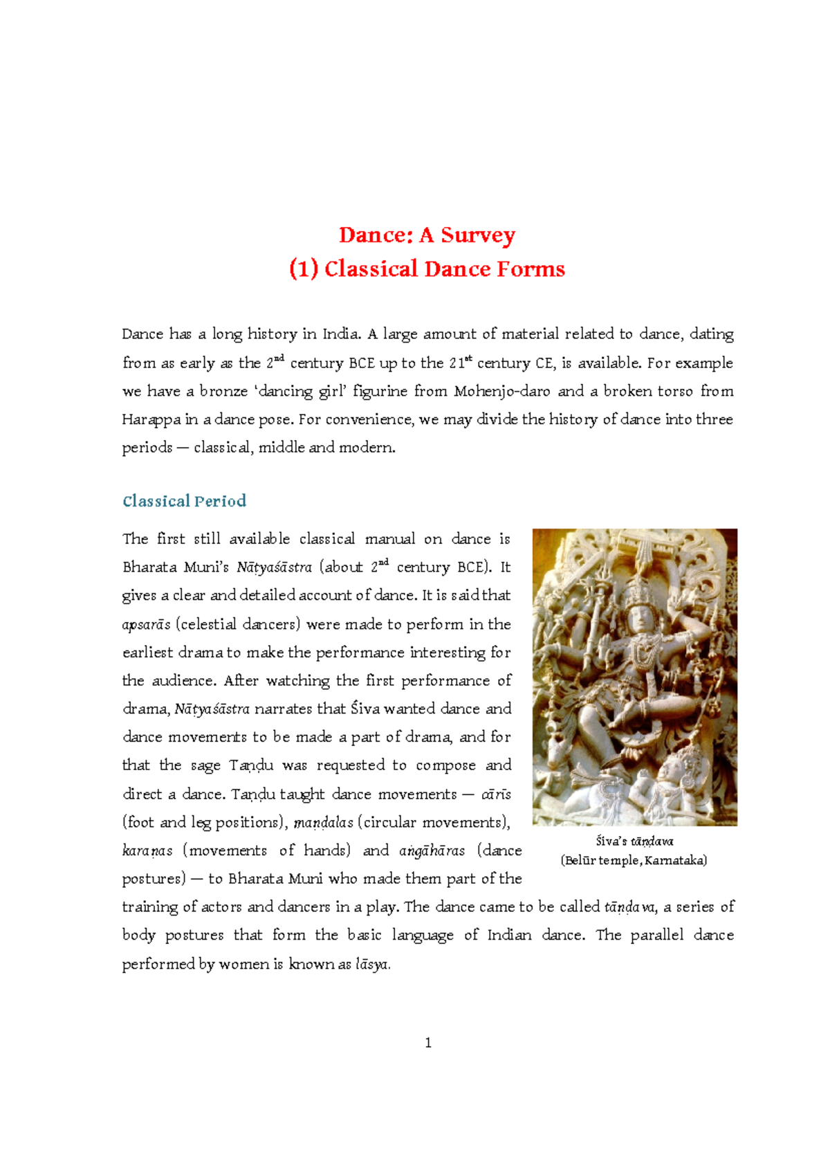 traditional Dance-Classical notes - - Studocu