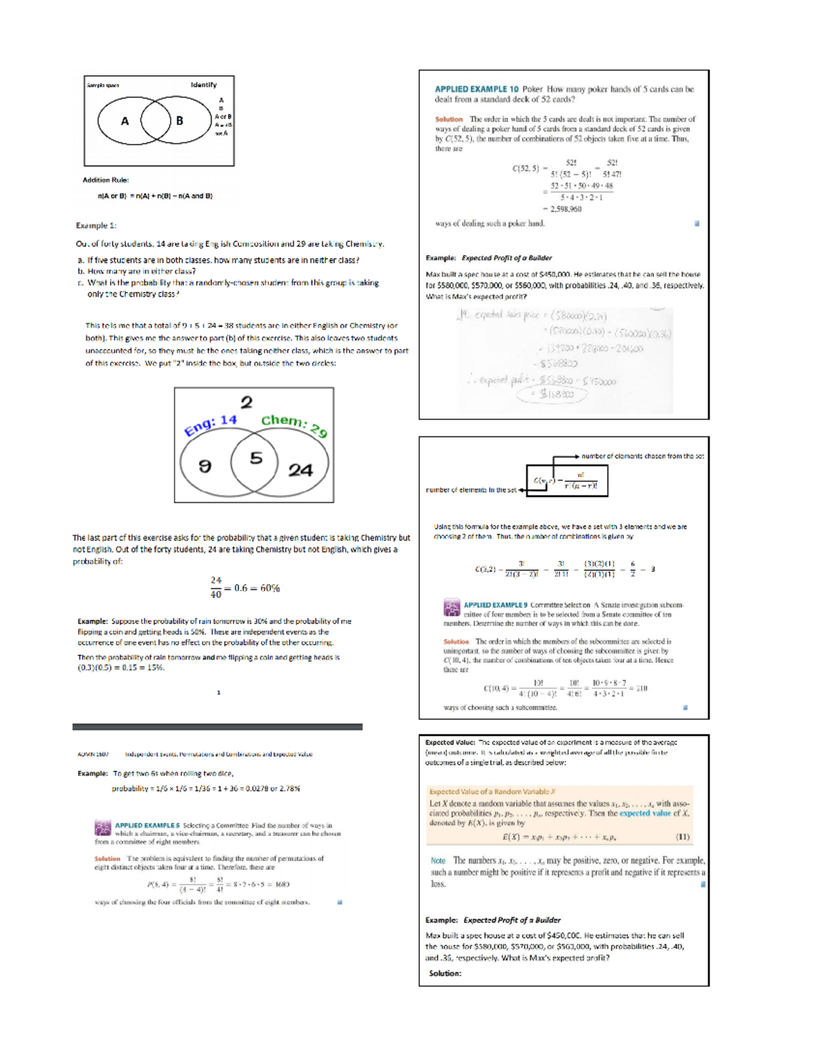 Quiz 3 Cheat Sheet - MATH-119 - Studocu