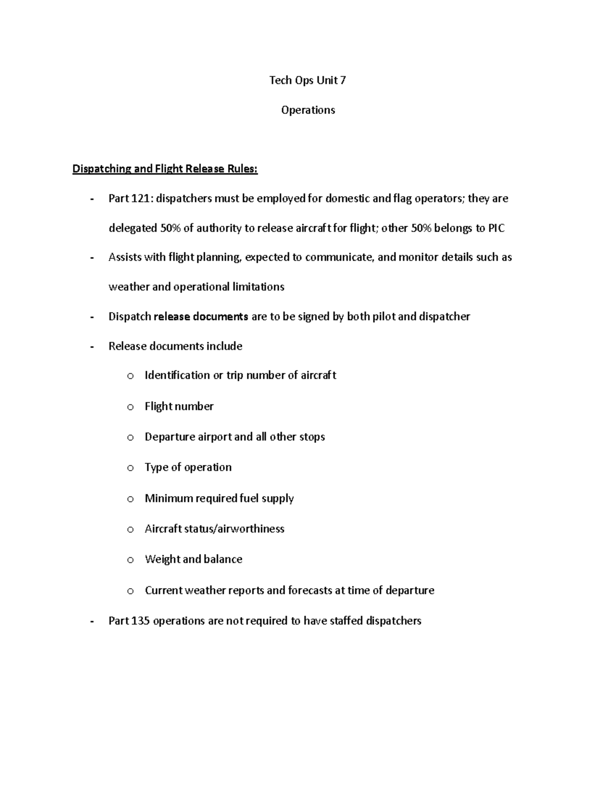 Tech Ops Unit 7 - A substantial quantity of information is needed to ...