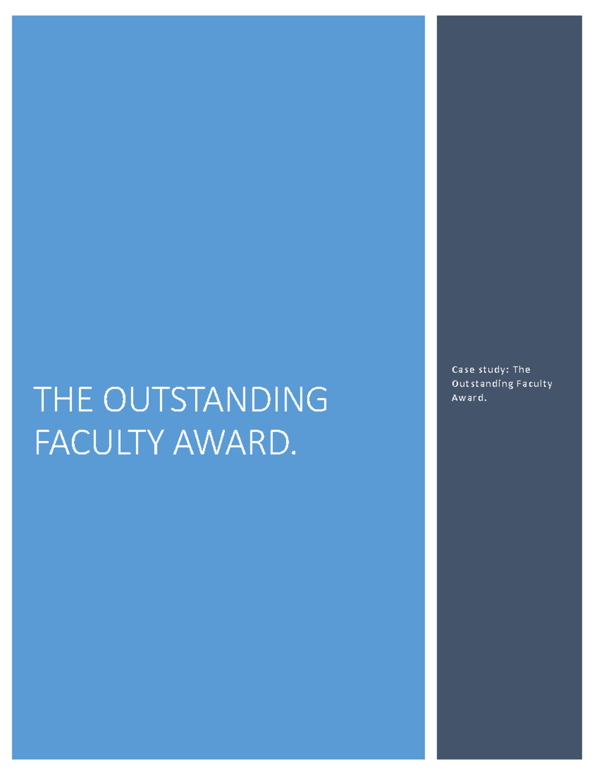 Toaz - Pratice material - THE OUTSTANDING FACULTY AWARD. Case study: The Outstanding Faculty ...