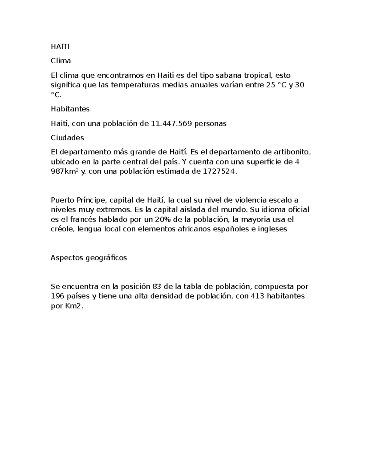 Documento (12) - Jdkdj - HAITI Clima El clima que encontramos en Haití ...