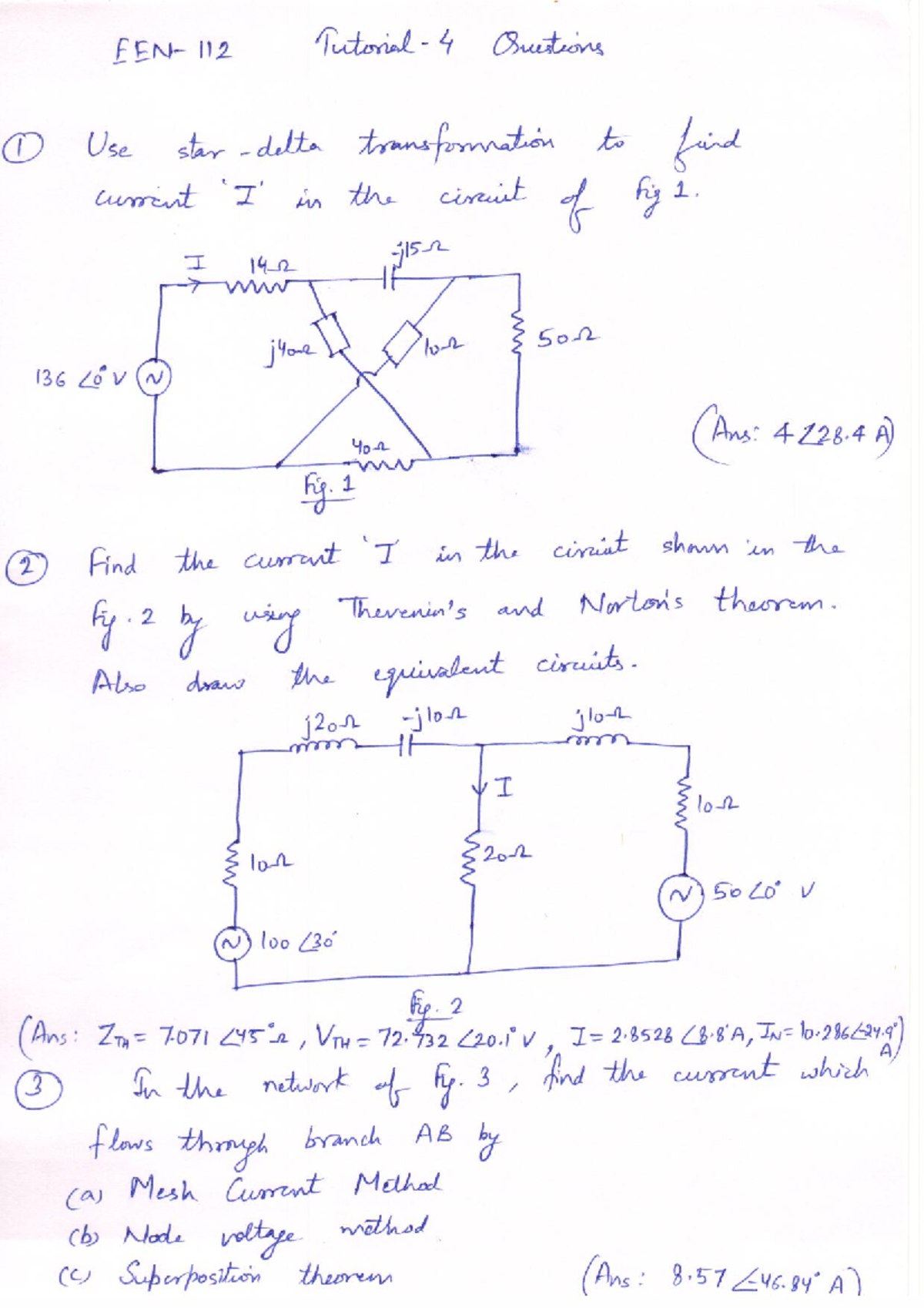 Tutorial 4 questions - Electrical science - Studocu
