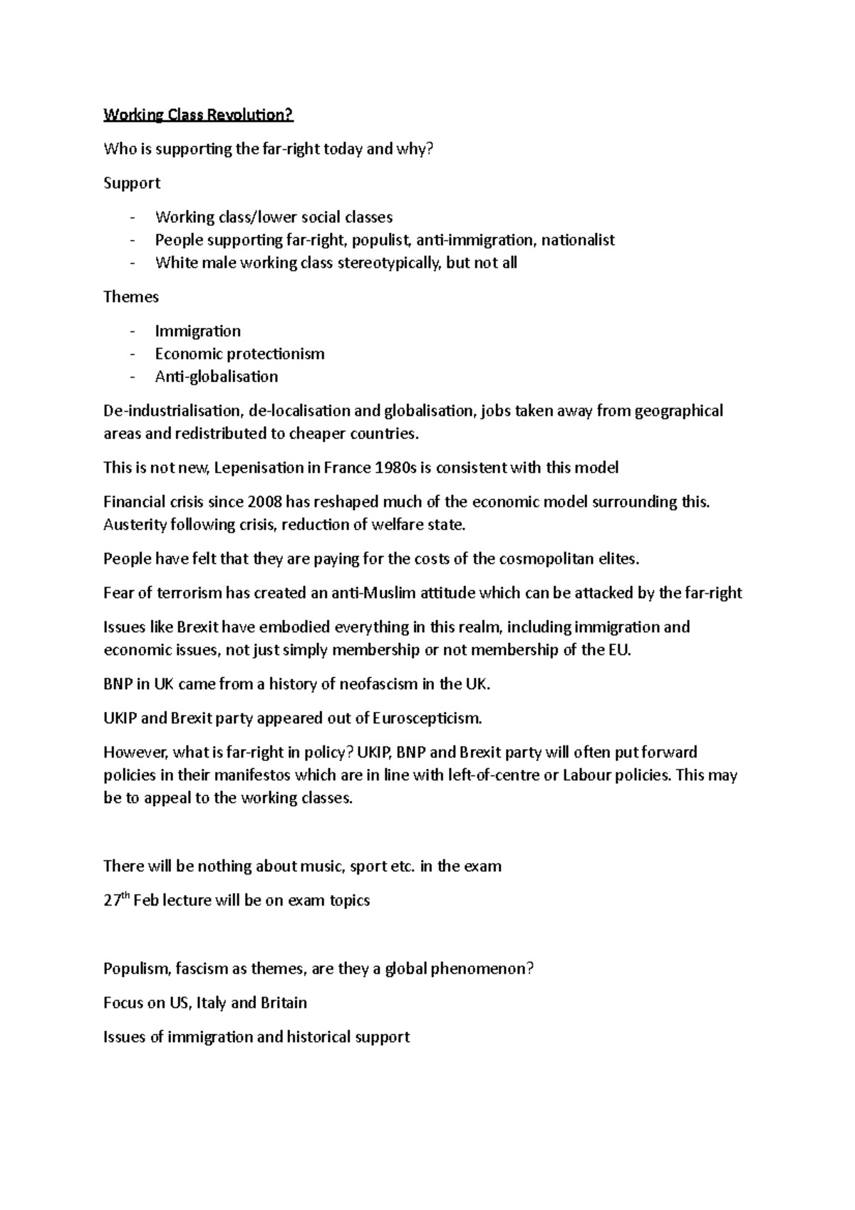 Working Class Revolution - Working Class Revoluion? Who is supporing ...