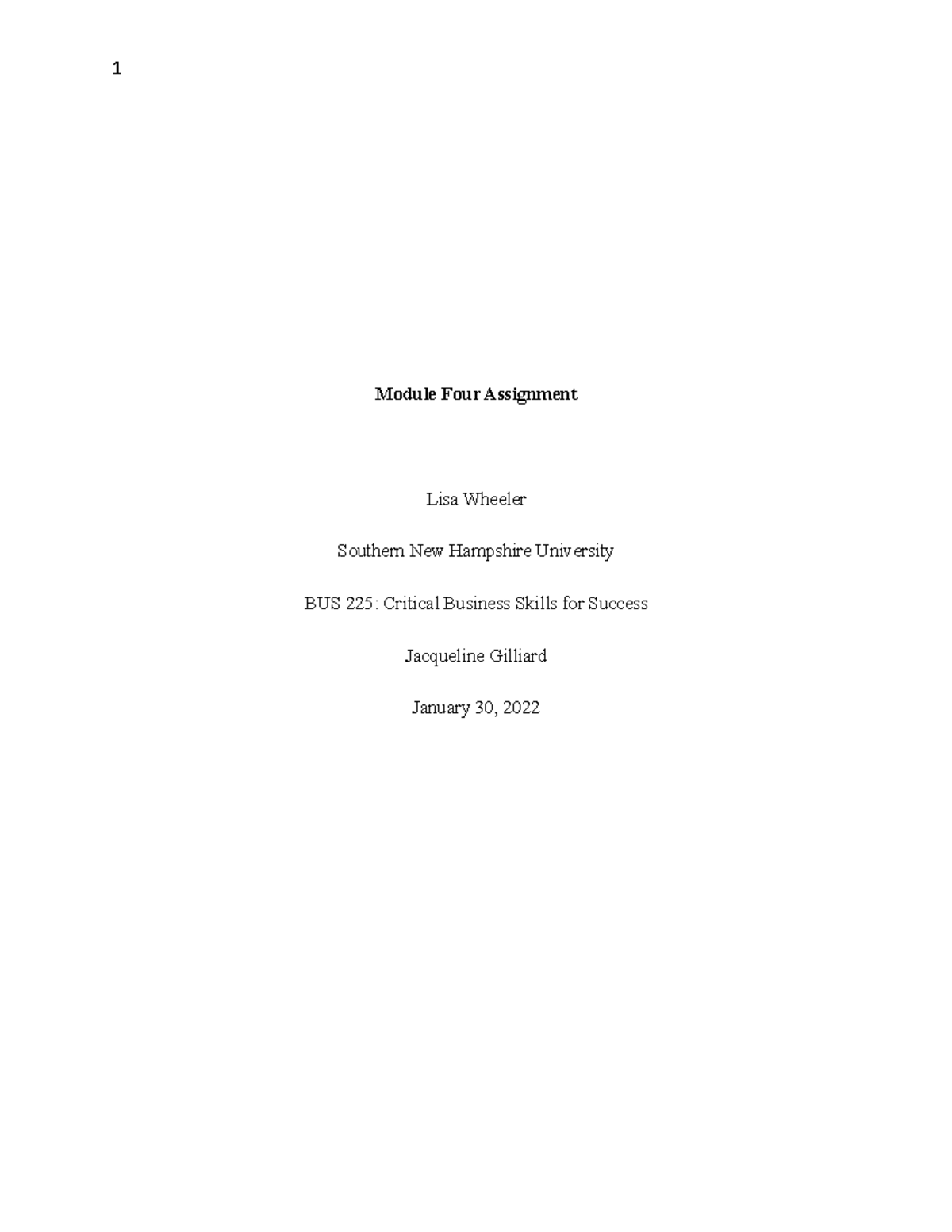 BUS225 Module Four Assignment - Module Four Assignment Lisa Wheeler ...