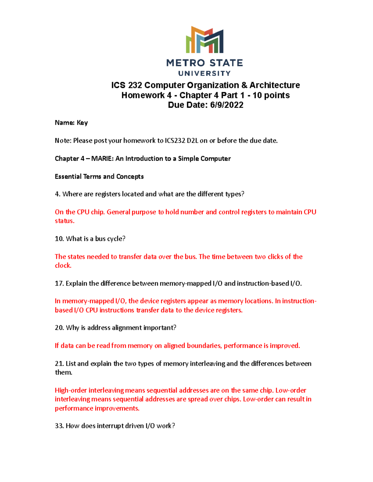 Homework 4 - Answers - hw7 - Homework 4 - Chapter 4 Part 1 - 10 points ...