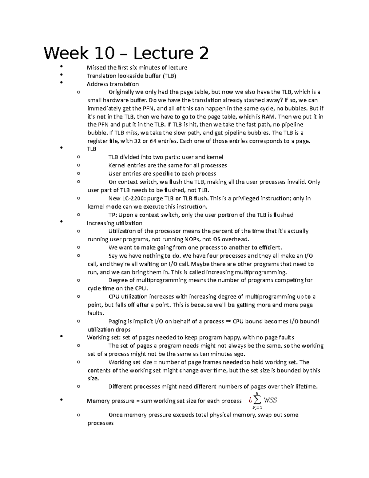 Week 10 – Lecture 2 - Fall 2019, Umakishore Ramachandran - Week 10 – Lecture 2 Missed the first ...