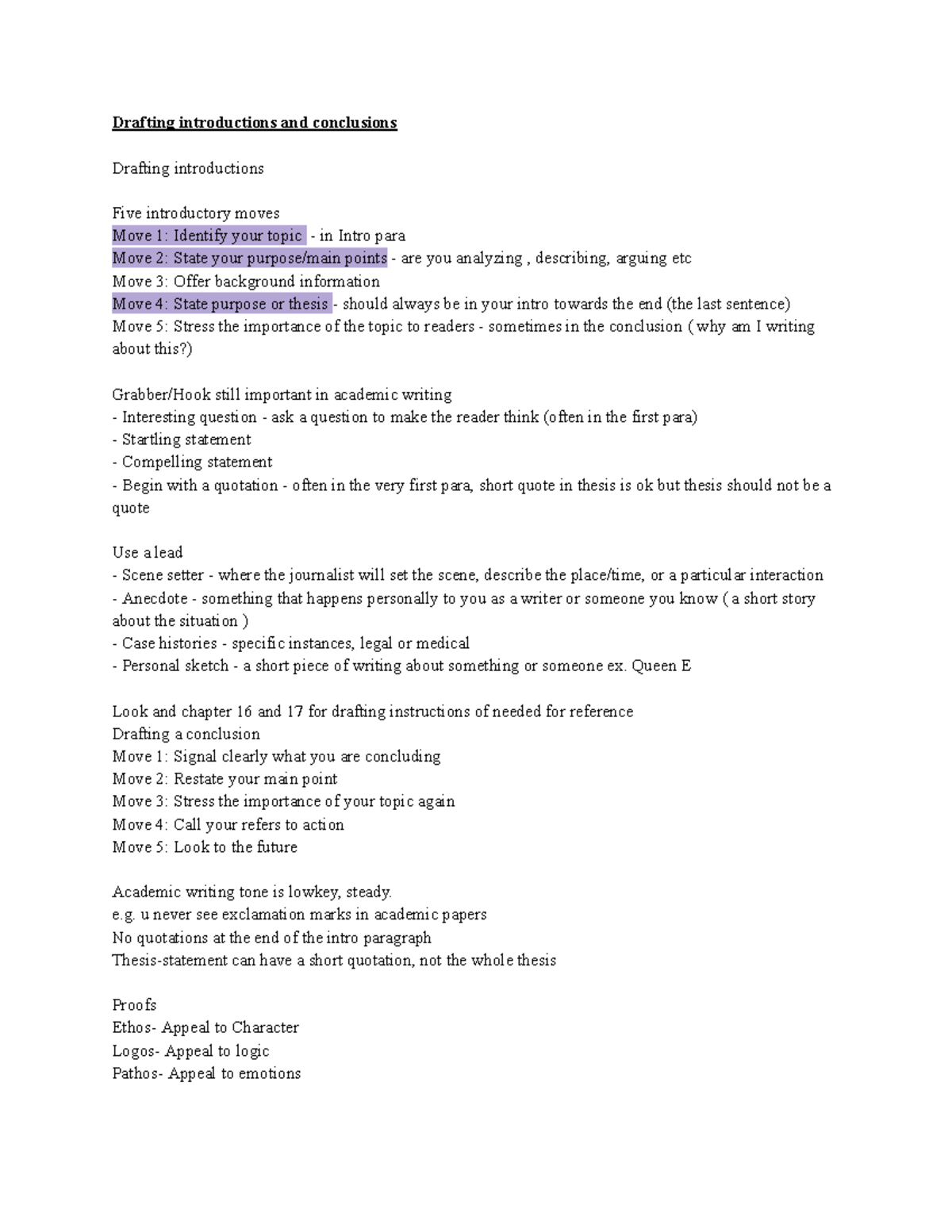 Drafting introductions and conclusions - Drafting introductions and ...