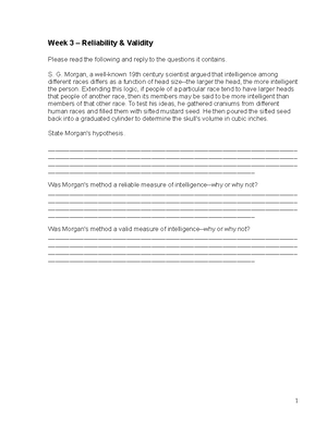 2 Reliability and Validity Worksheet - TYPES OF RELIABILITY AND ...