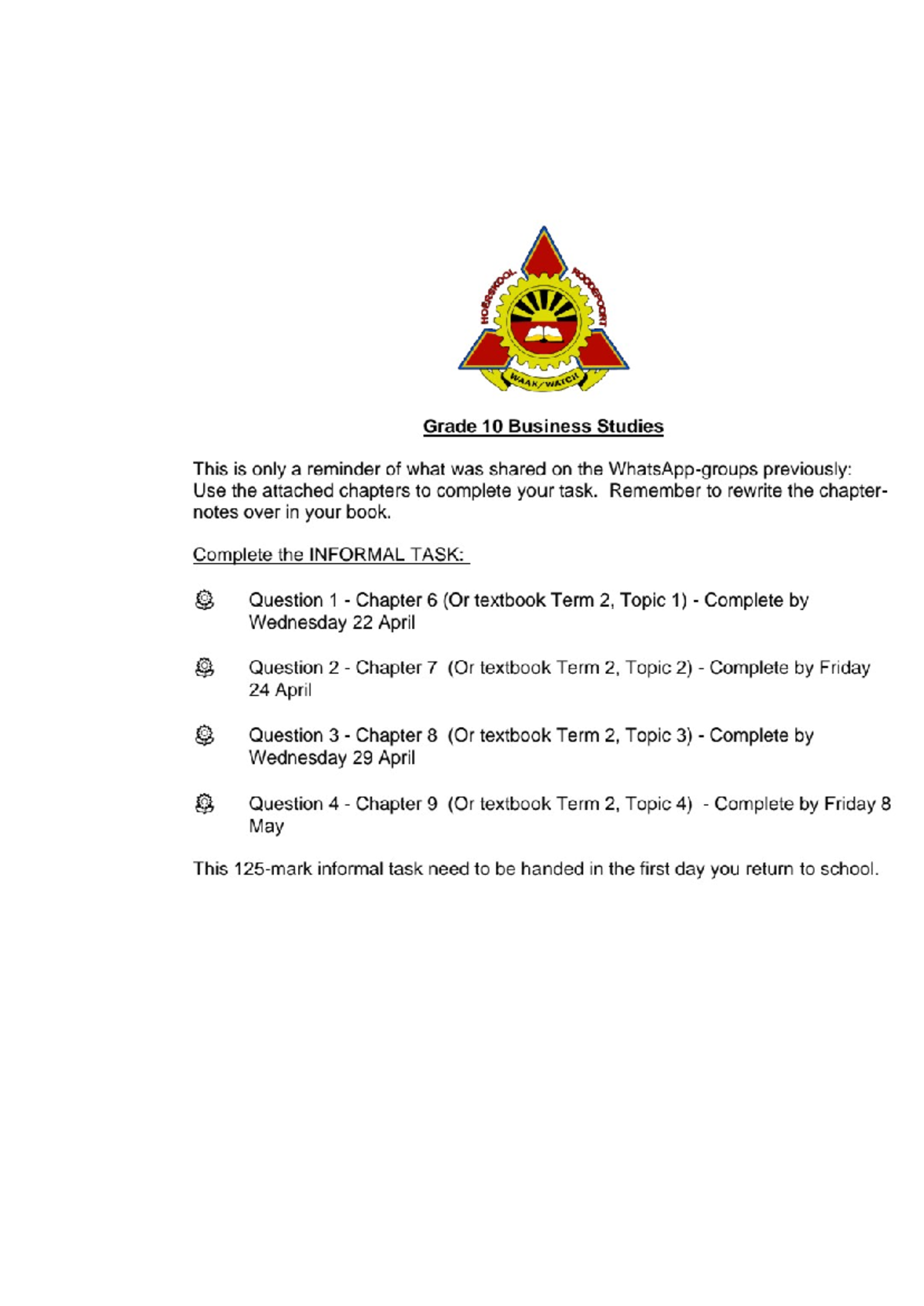 Gr10Business SW 8 241111 124638 - WATCH Grade 10 Business Studies This ...