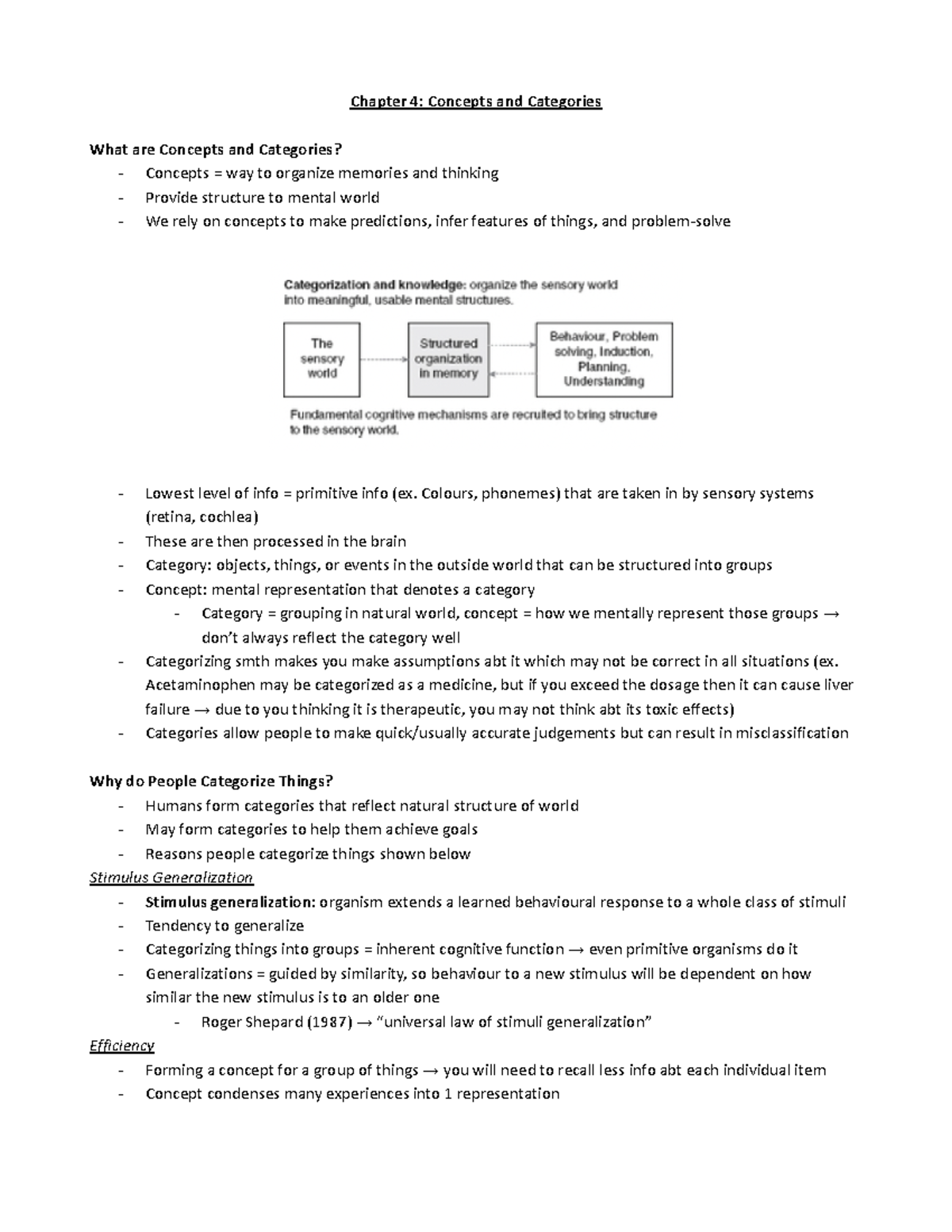 Chapter 4 Concepts and Categories - Chapter 4: Concepts and Categories ...