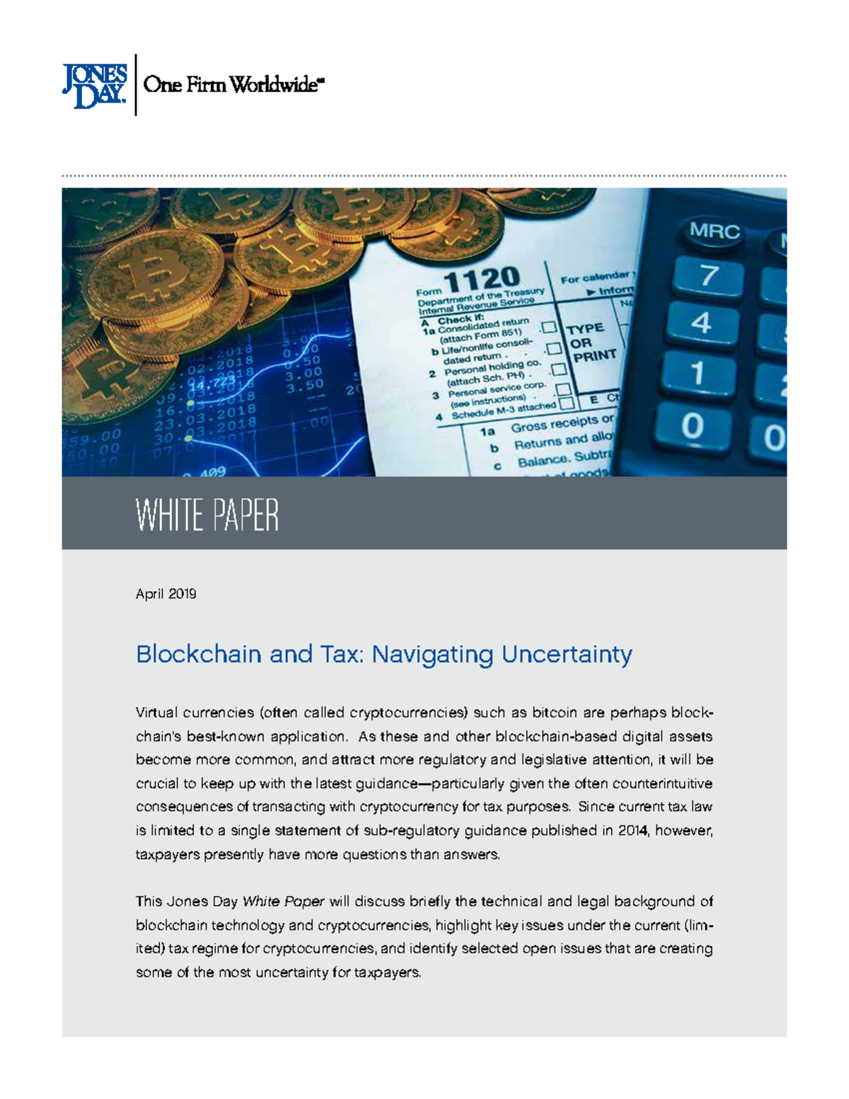 Blockchain and Tax - WHITE PAPER Blockchain and Tax: Navigating ...