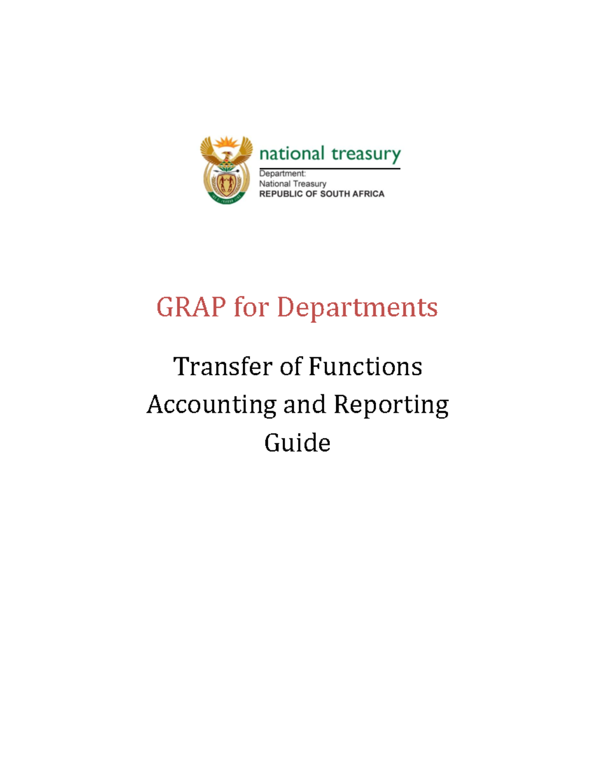 Transfer of functions published February 2015 - GRAP for Departments ...