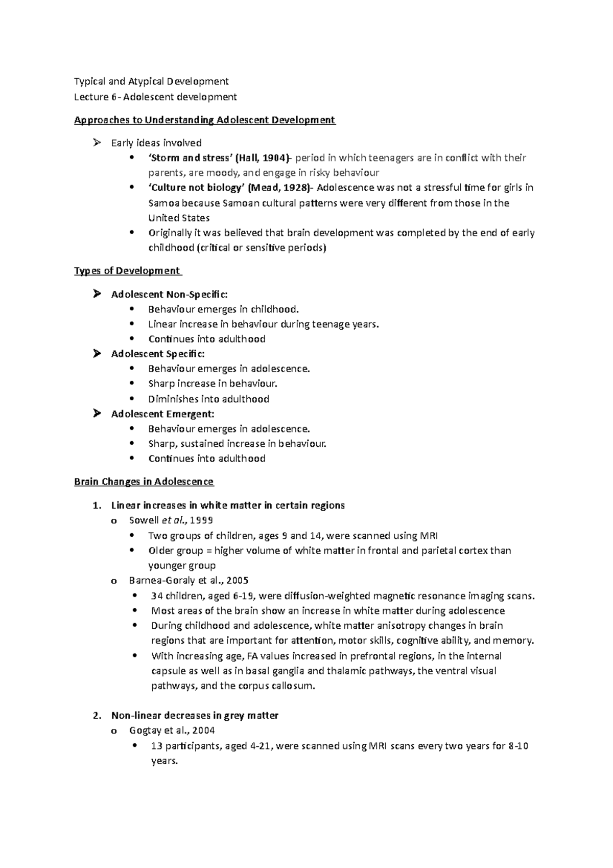 Typical & Atypical Development Part 2 Spring Lecture 6 - Typical and ...