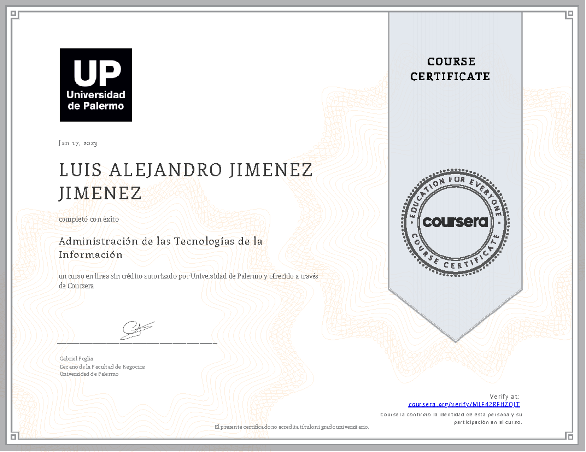 Coursera MLF42 Rfhzqjt - J a n 1 7, 2 02 3 L UIS AL EJANDRO JIMENEZ ...