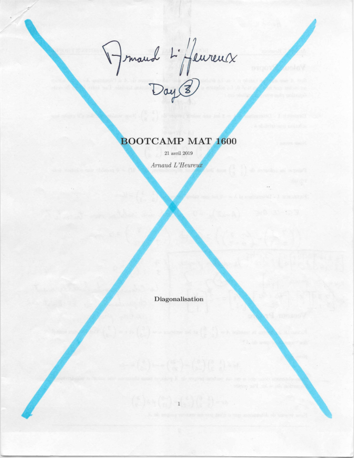 Diagonalisation - Examen Final - MAT1600 - Studocu