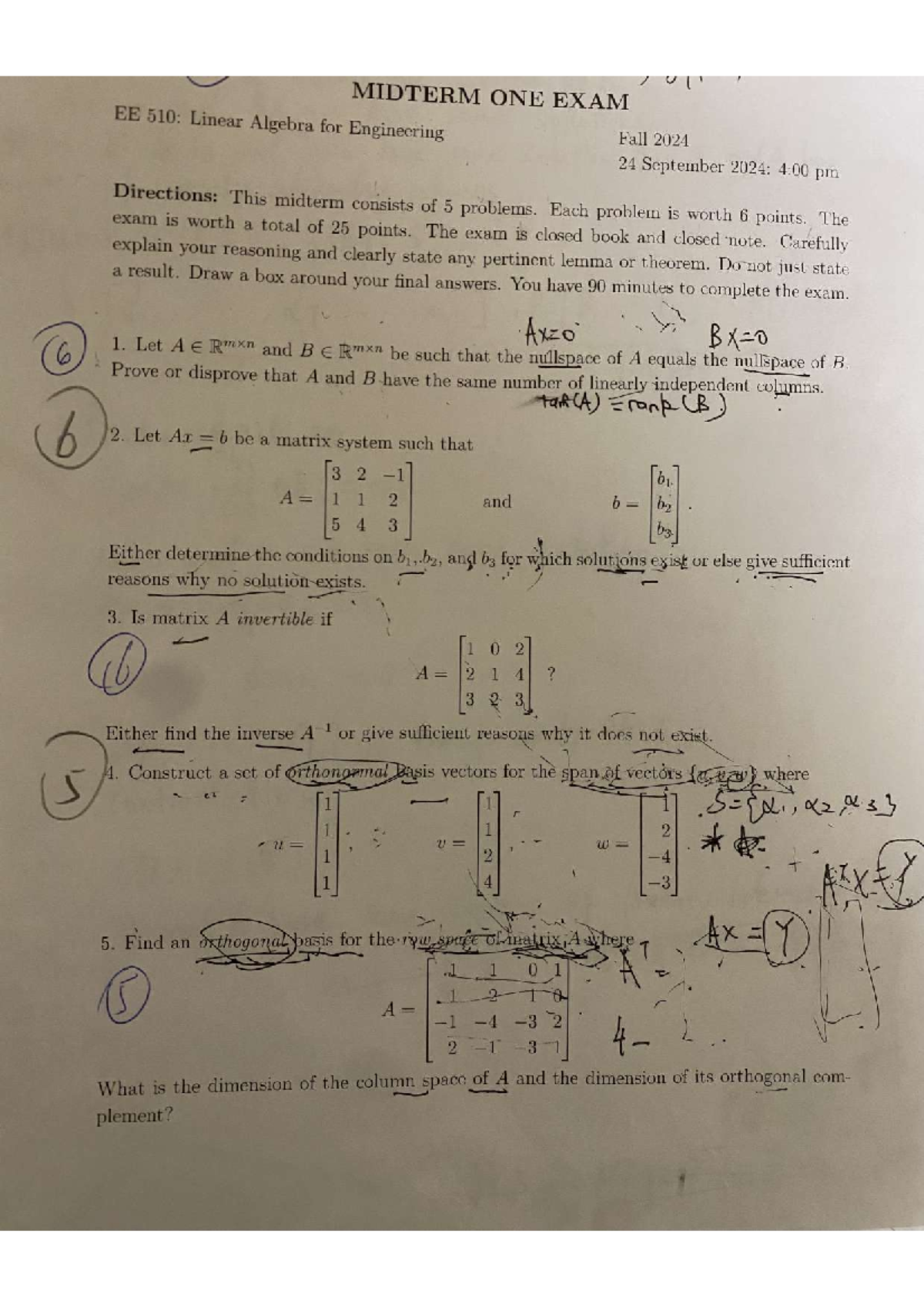 9ea199f5d1e4515eaddf 831dfb3f5d7 - MIDTERM ONE EXAM EE 510: Linear ...