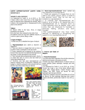 Module 4 Arts Reviewer - MODULE 4: ELEMENTS AND PRINCIPLES OF ART Elements of Art: Visual Lines ...