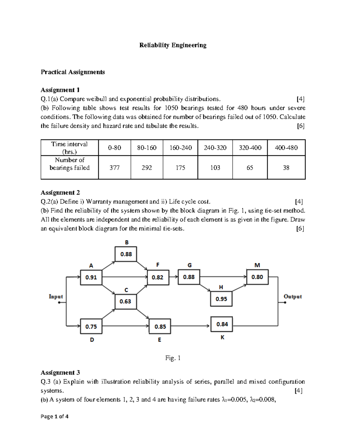 Reliability Engineering Practical Assignments - Reliability Engineering Practical Assignments ...
