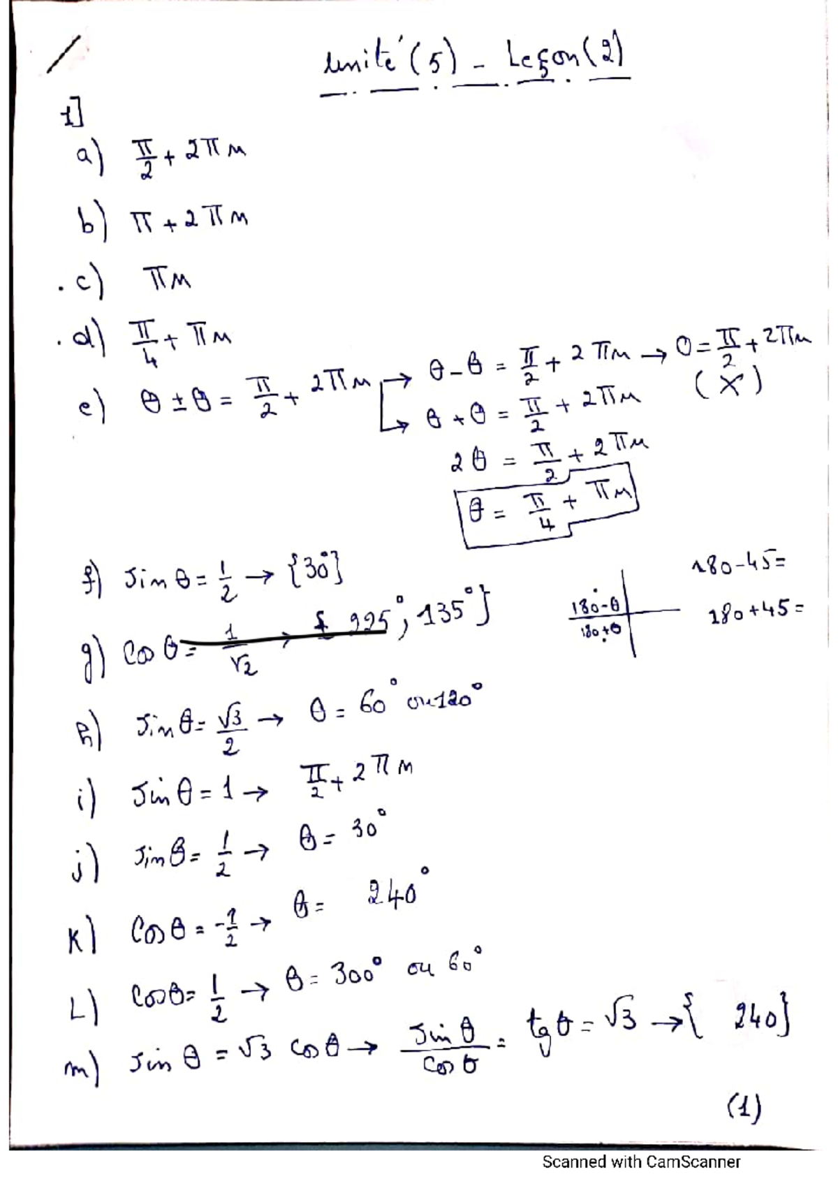 Unite 5 lecon 2 reponse 1 er sec - Mathematics - Studocu
