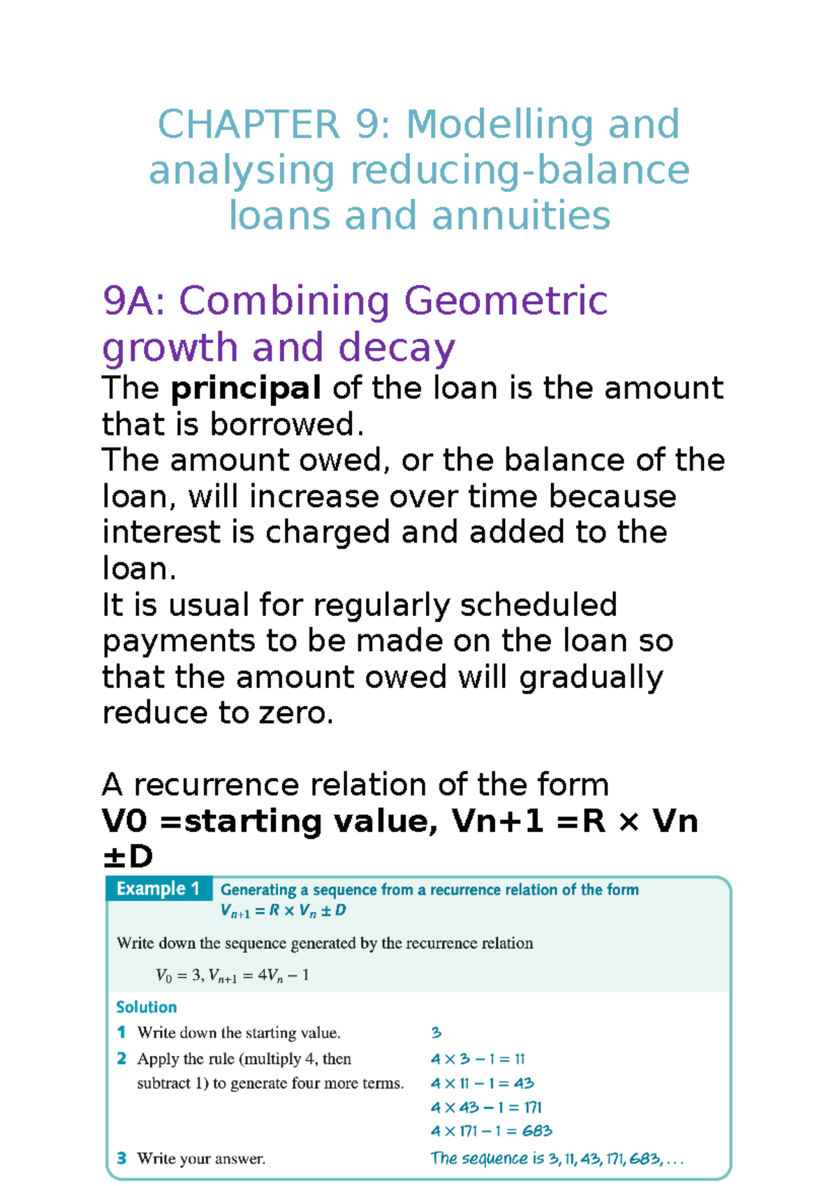 Chapter 9 - CHAPTER 9: Modelling and analysing reducing-balance loans ...