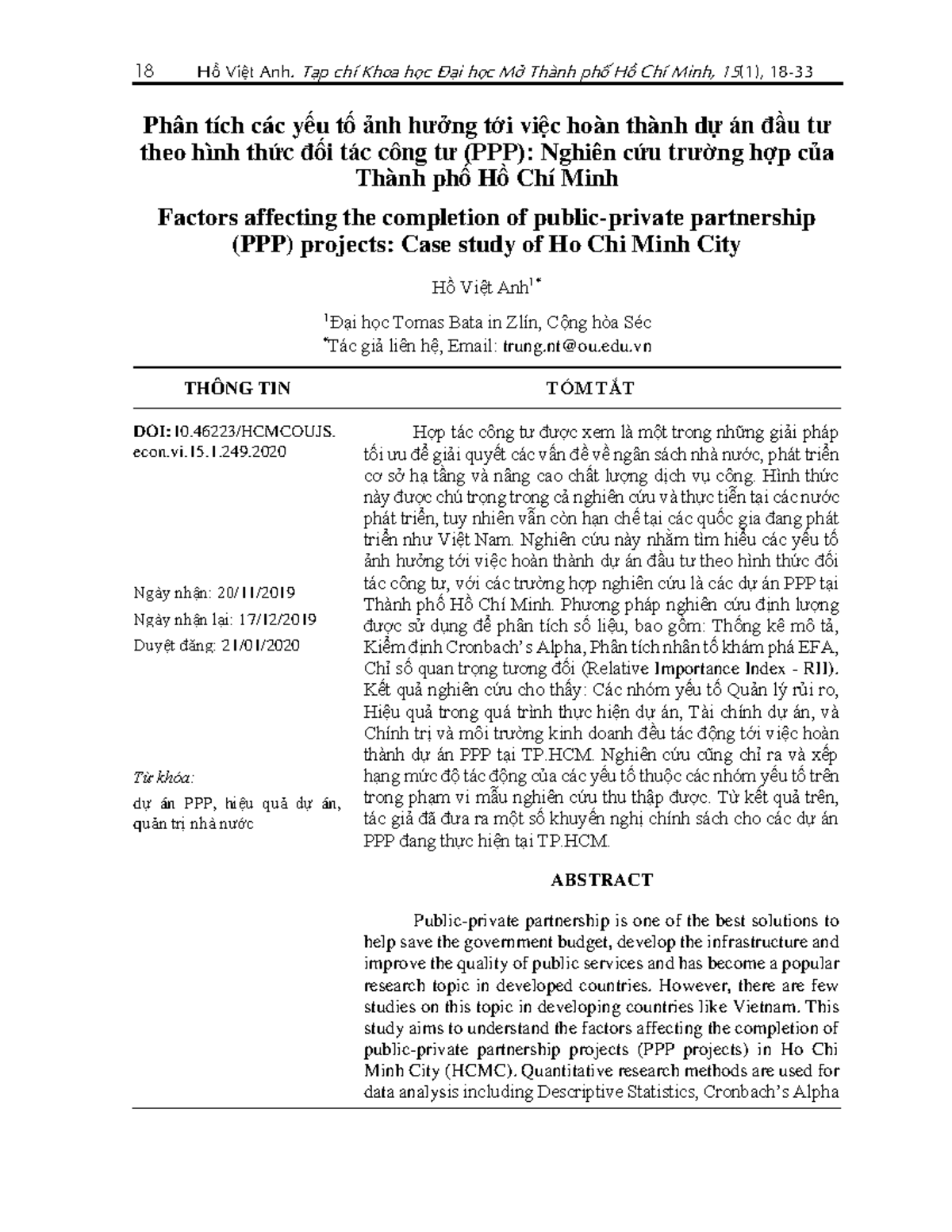 249 3661 2 PB - ... - Phân tích các yếu tố ảnh hưởng tới việc hoàn ...